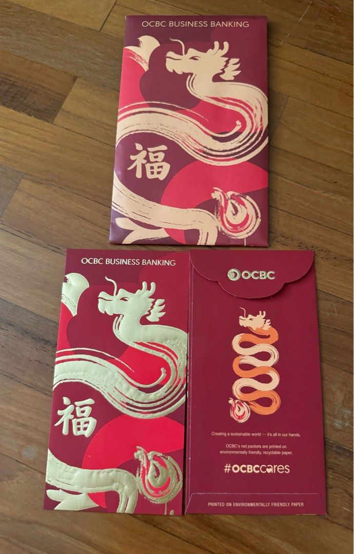2024 OCBC Business Banking Red Packets with dragon, Food & Drinks ...