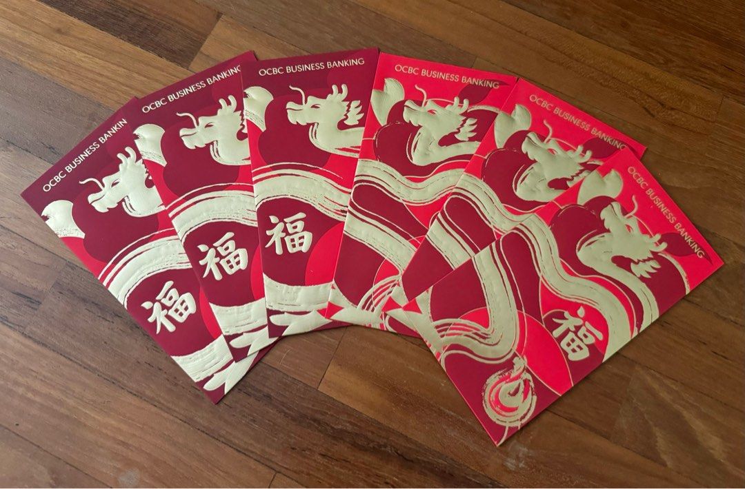 2024 OCBC Business Banking Red Packets with dragon, Food & Drinks ...