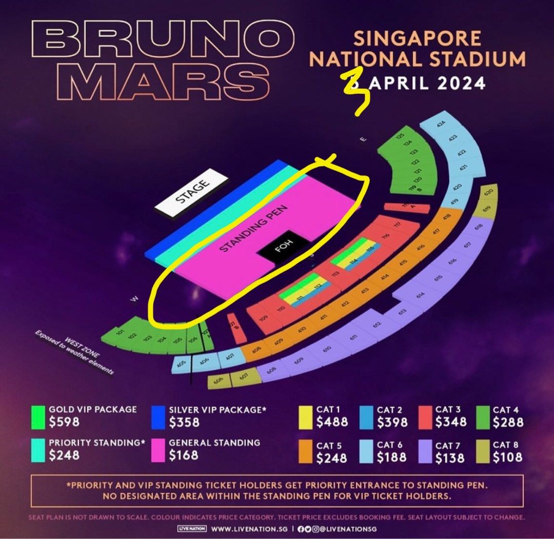 2 Ticket Bruno Mars Singapore Tiket And Voucher Tiket Acara Di Carousell