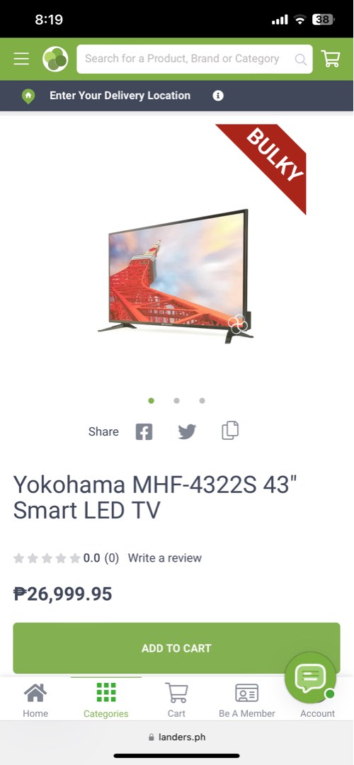 43” YOKOHAMA SMART TV, TV & Home Appliances, TV & Entertainment, TV on ...