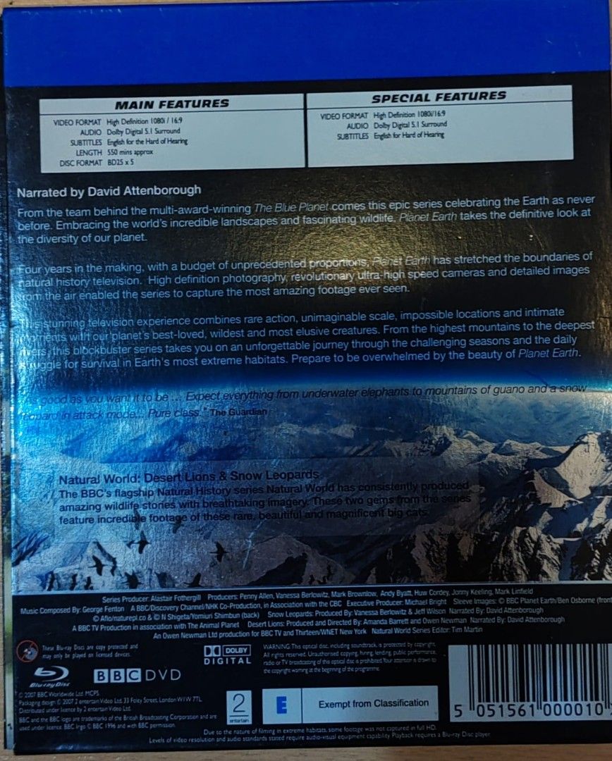 BBC Planet Earth Complete Series blu ray boxset, Hobbies & Toys, Music ...