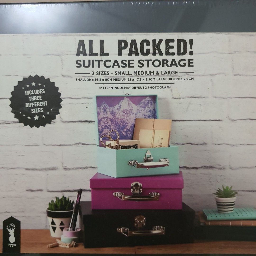 Cardboard Suitcase Storage Boxes, Furniture & Home Living, Home ...