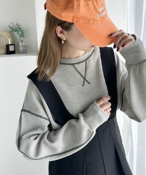 日本時裝品牌Classical elf x JAVA 聯乘 Oversize 2 ways waffle top, 女裝, 上衣, 長袖衫 - Carousell