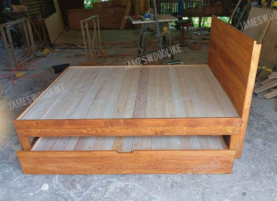 COLLAPSIBLE BED WITH PULL OUT BED, Furniture & Home Living, Furniture ...