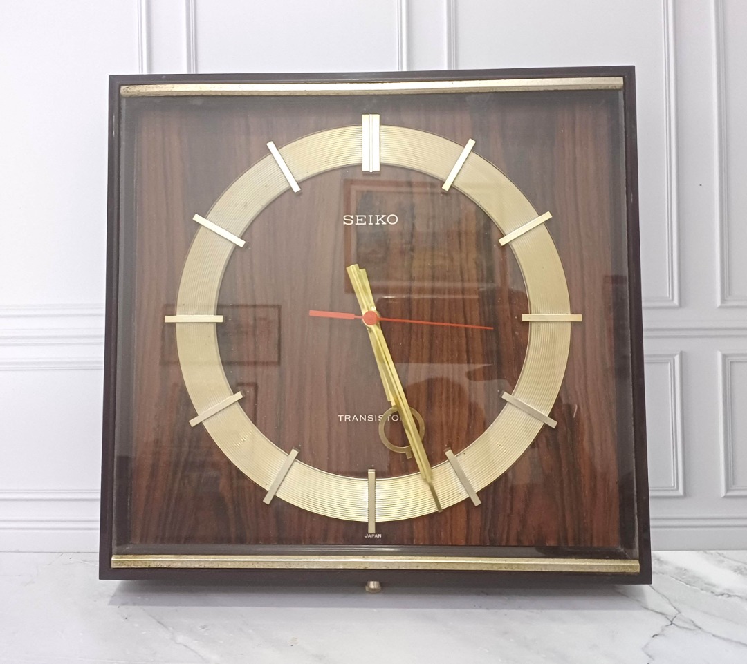 Jam Dinding Kayu Vintage Seiko Transistor Clock ETX 679 Japan Normal ...
