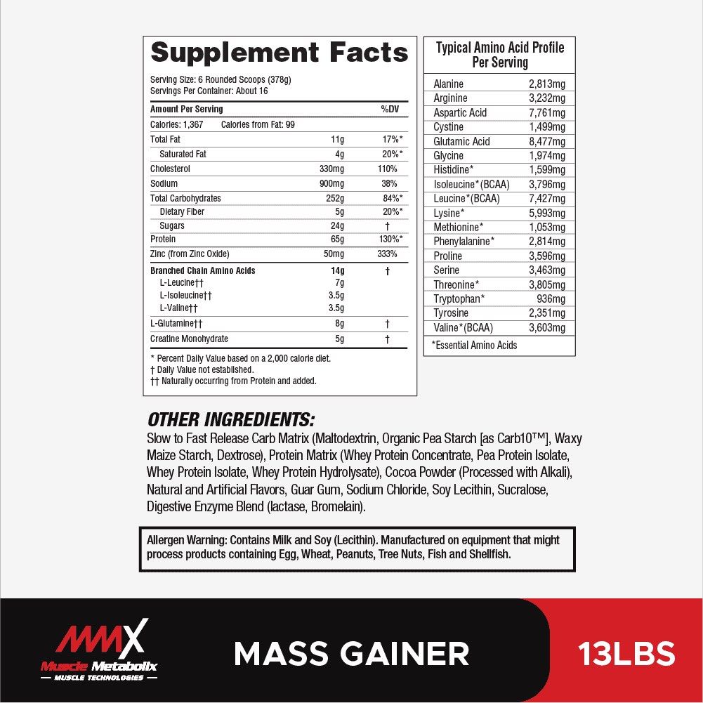 MMX Mass Gainer 1KG Dutch Chocolate, Health & Nutrition, Health ...