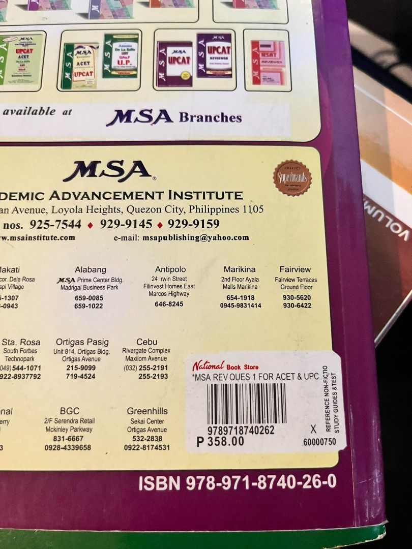 MSA Reviewer for ACET, MSA Reviewer for UPCAT, and MSA Review Questions ...