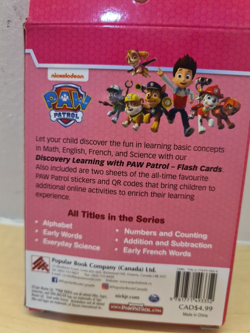 Paw Patrol Numner and Counting Flash Card, Hobbies & Toys, Books ...