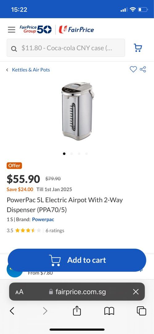 Powerpac water dispenser 5 L, TV & Home Appliances, Kitchen Appliances ...