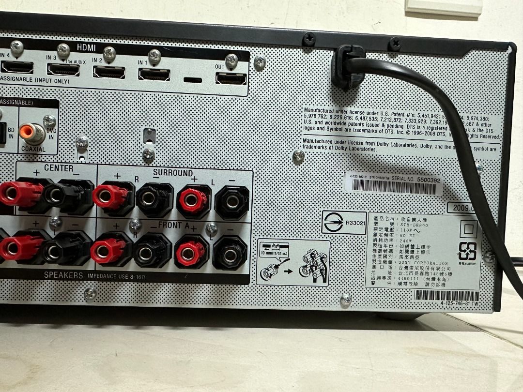 Sony Str Dh800 收音劇院 7 1 環繞擴大機 Hdmi 藍光 環繞擴大機 含全新代用遙控器 耳機及錄音音訊設備 音樂播放裝置