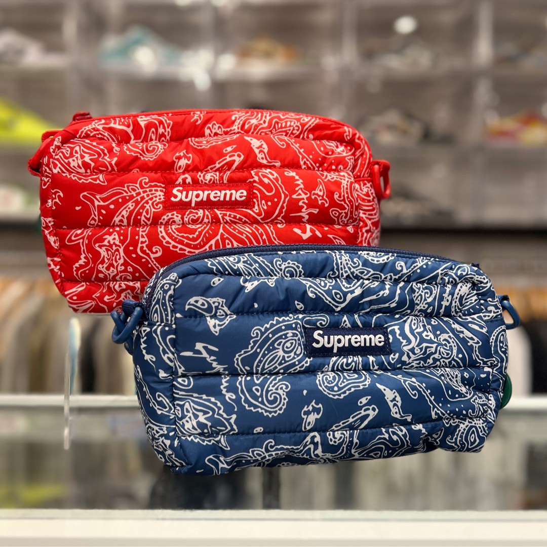 Supreme Paisley Puffer Side bag Blue/Red, Women's Fashion, Bags ...