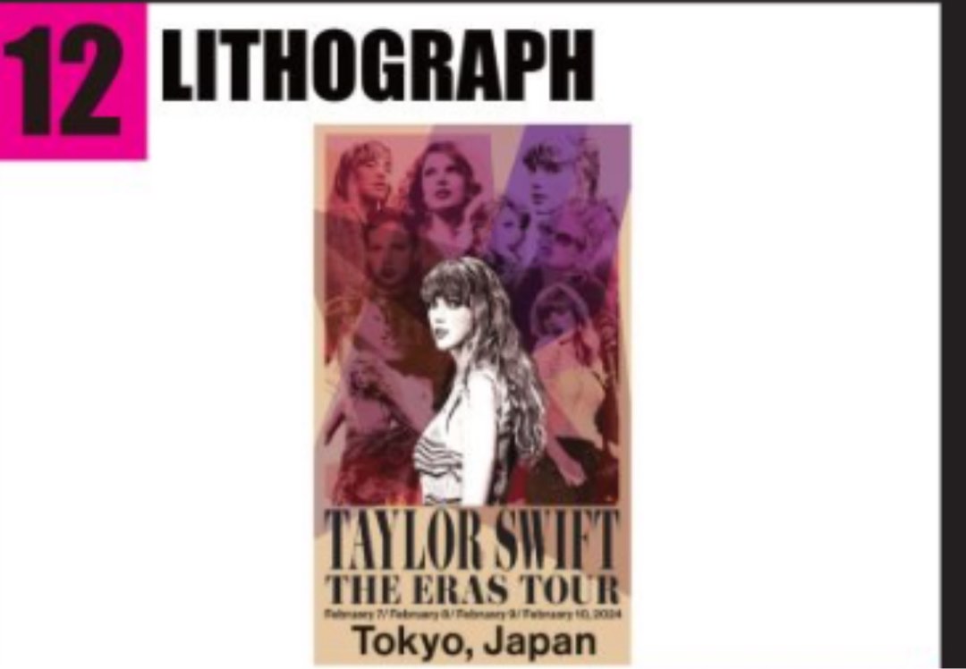 TAYLOR SWIFT THE ERAS TOUR 2024 MERCH JAPAN LITHOGRAPH [PASABUY ...
