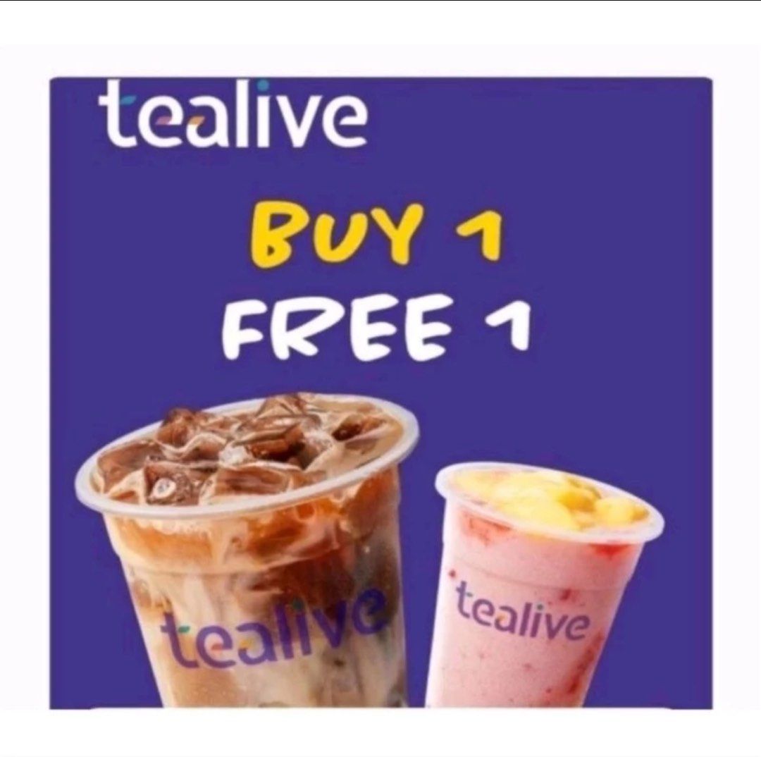 TEALIVE BUY 1 FREE 1EVOUCHER, Food & Drinks, Other Food & Drinks on Carousell