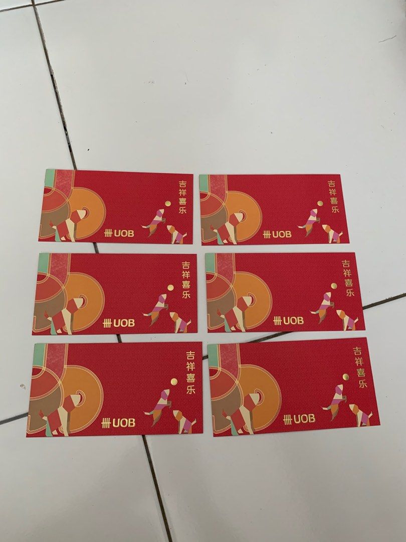 UOB Bank New CNY Red Packet (each packet is 6 pcs x 1 packets) RM10 ...