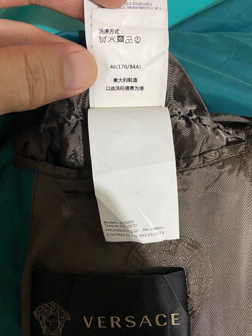 Versace sea green colored jacket, Men's Fashion, Coats, Jackets and ...