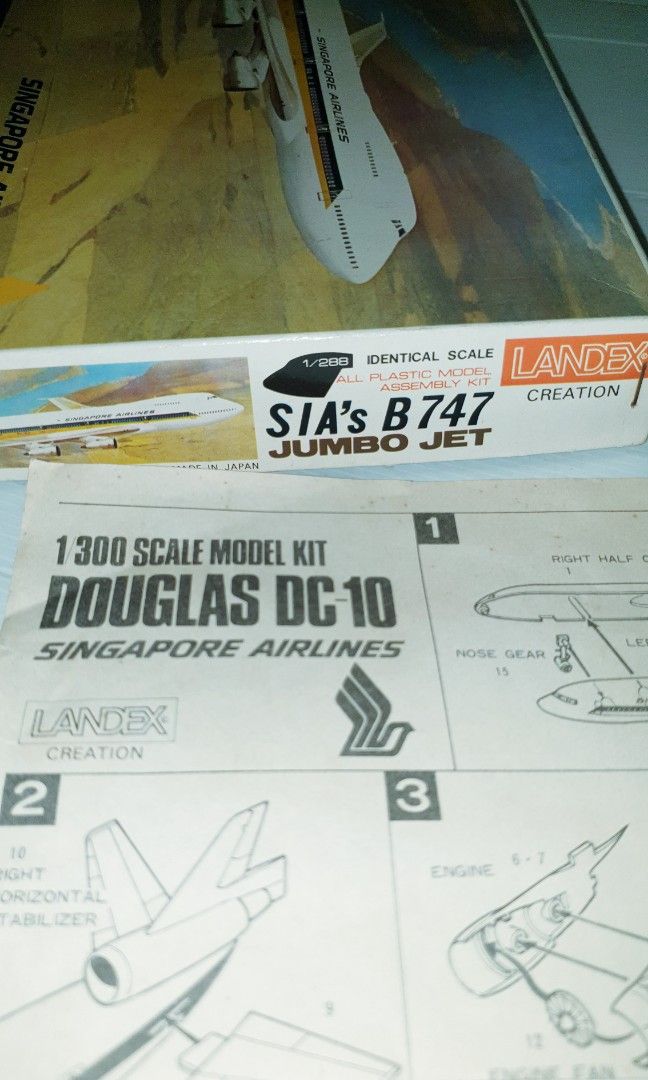 Vintage landex Singapore airlines Douglas RC 10 B747 jumbo jet model ...