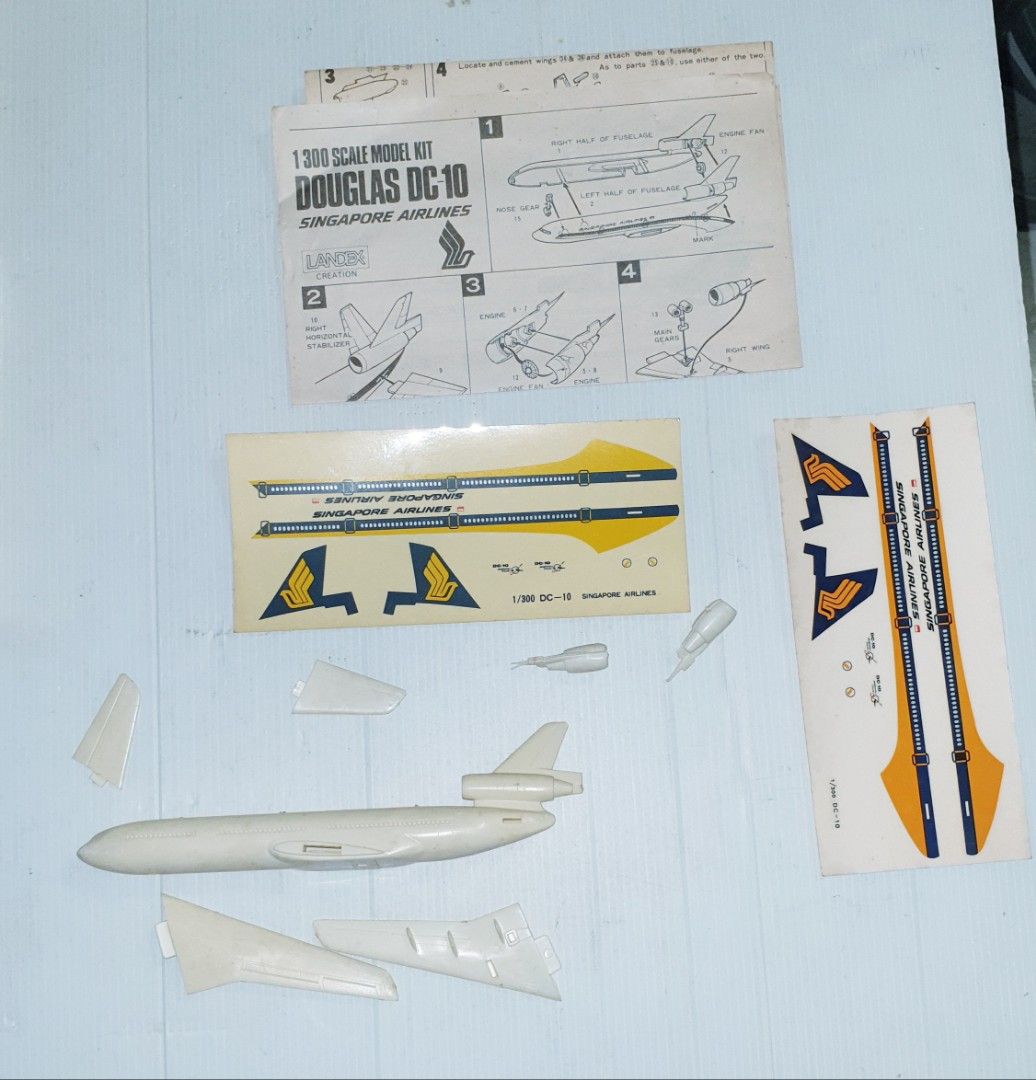 Vintage landex Singapore airlines Douglas RC 10 B747 jumbo jet model ...