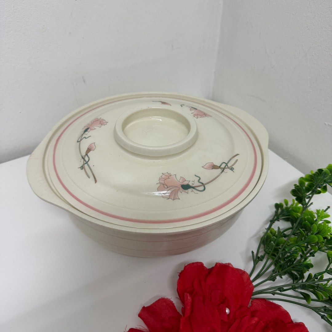 Vintage singer pot with lid_ Flower ceramic pot, Furniture & Home ...