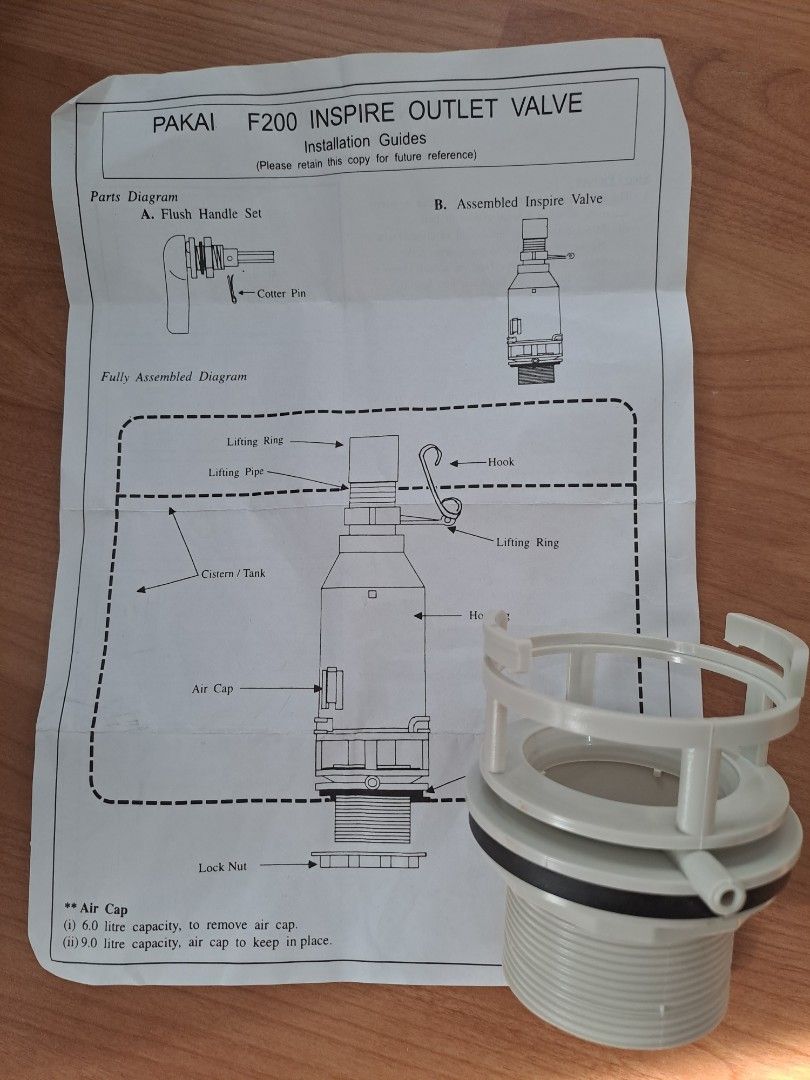 WC Water Tank Outlet Valve - Base unit only, Furniture & Home Living ...