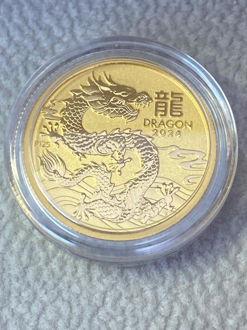 2024 Perth Mint Lunar Dragon 1/4oz Gold Coin in Capsule, Hobbies & Toys ...