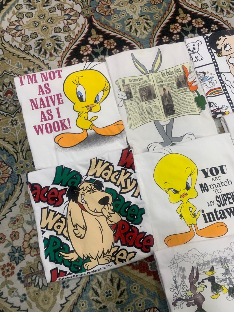 Combo Vintage Cartoon Tshirt, Luxury, Apparel on Carousell