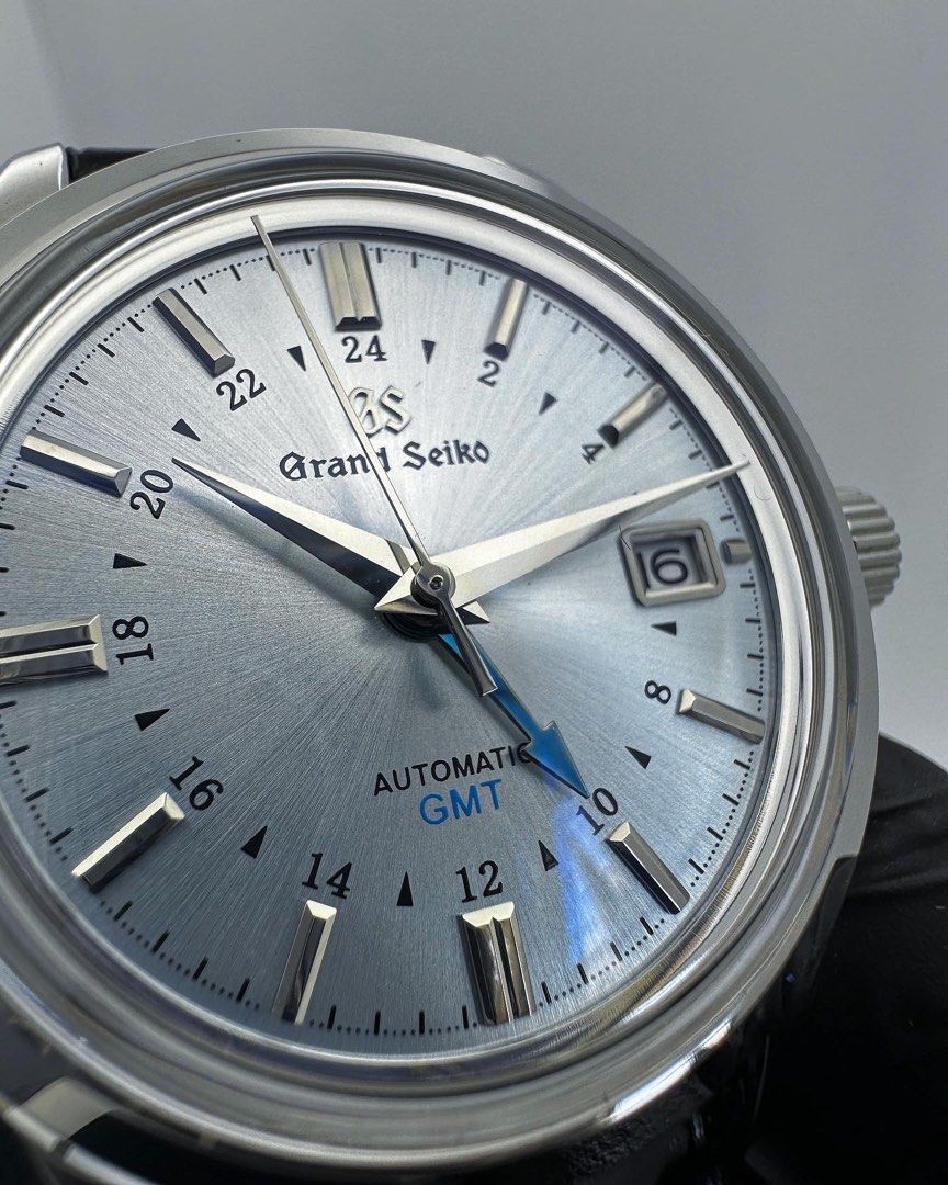 Custom Grand Seiko Mod 39mm GS SBGM Sky Blue GMT Automatic Watch, Men's ...