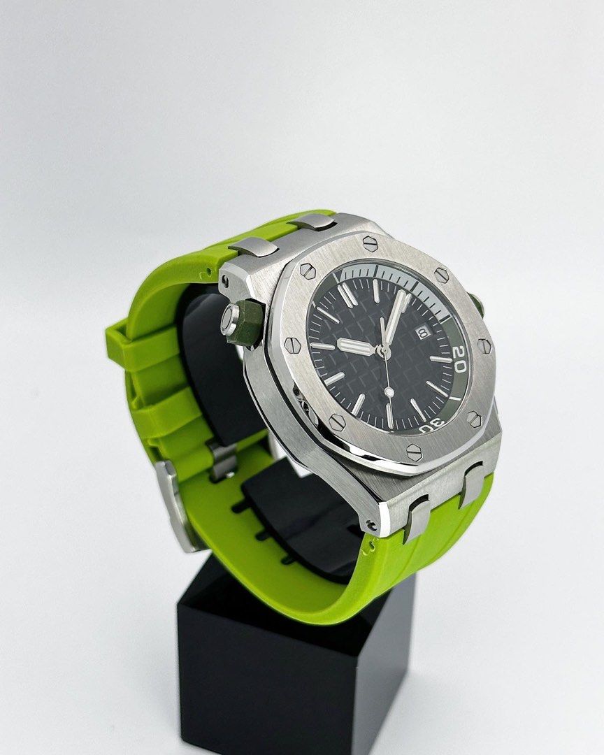 Custom Seiko Mod 46mm Sterile Green AP ROO Automatic Watch, Men's ...