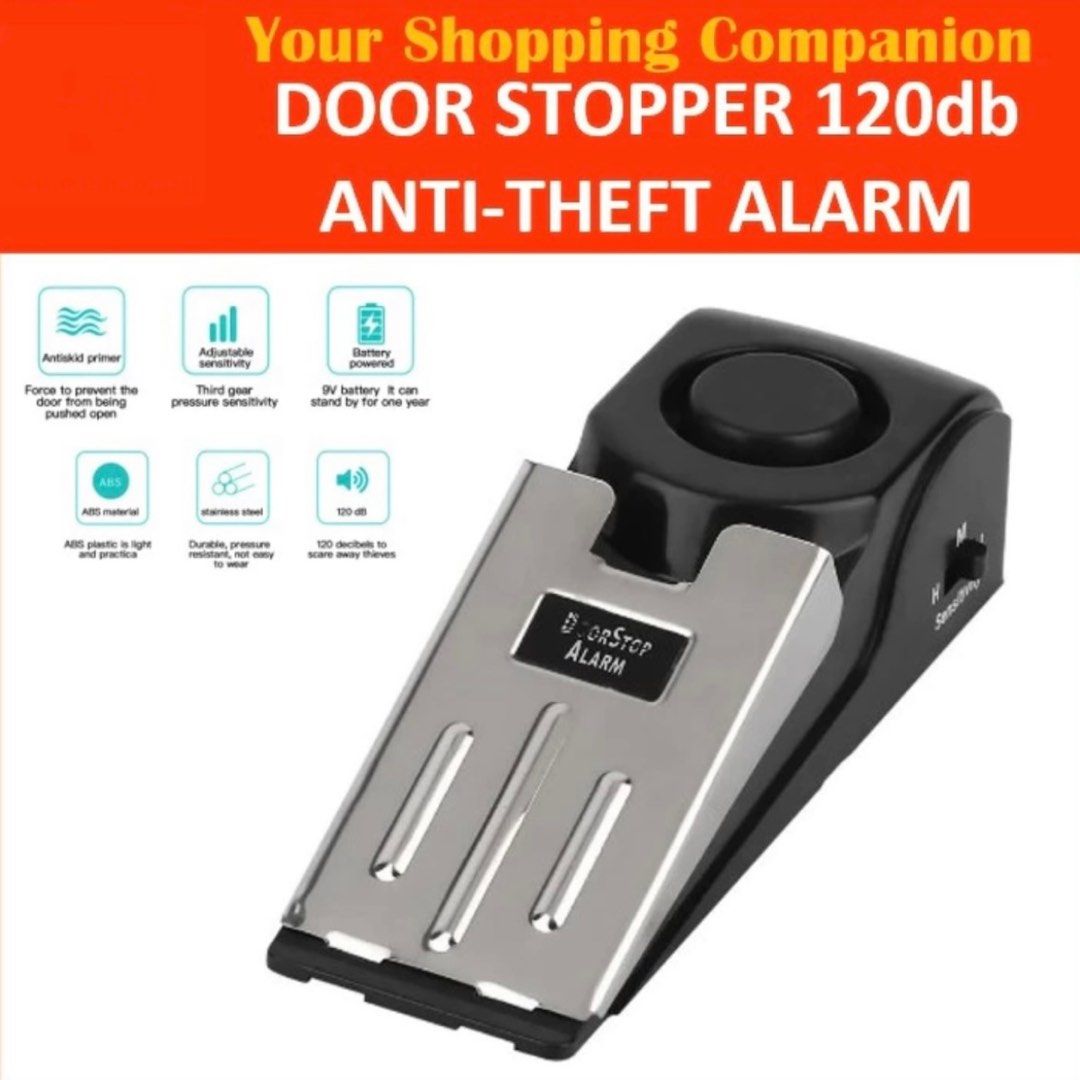 Door Stopper Alarm | Anti Theft Security Alarm Sensor Door Stop Stopper ...