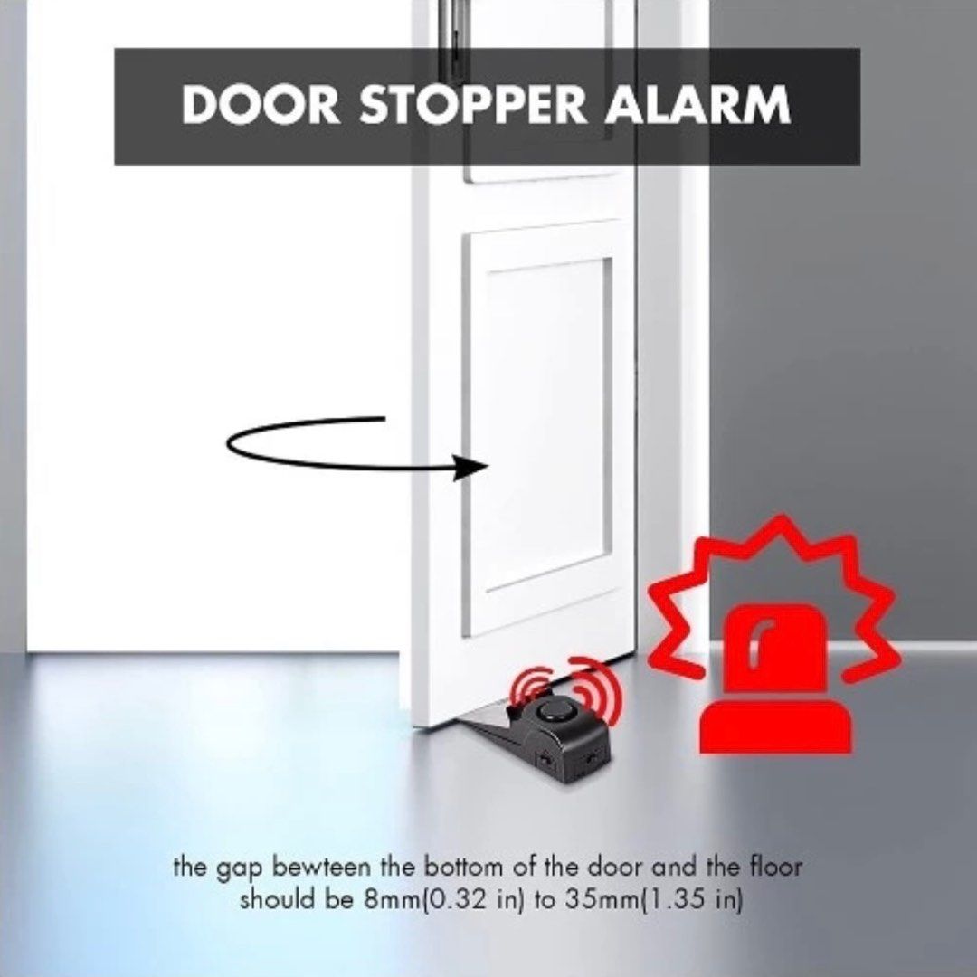 Door Stopper Alarm | Anti Theft Security Alarm Sensor Door Stop Stopper ...
