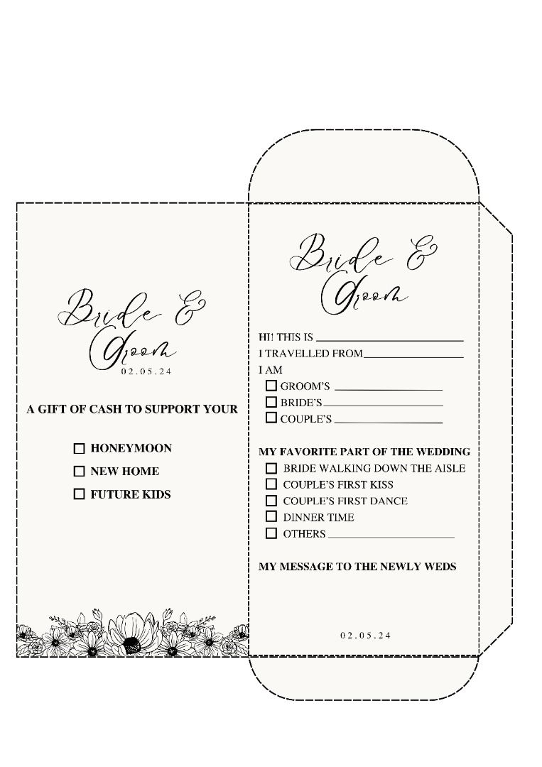 Editable Wedding Money Envelope Template, Hobbies & Toys, Stationary ...