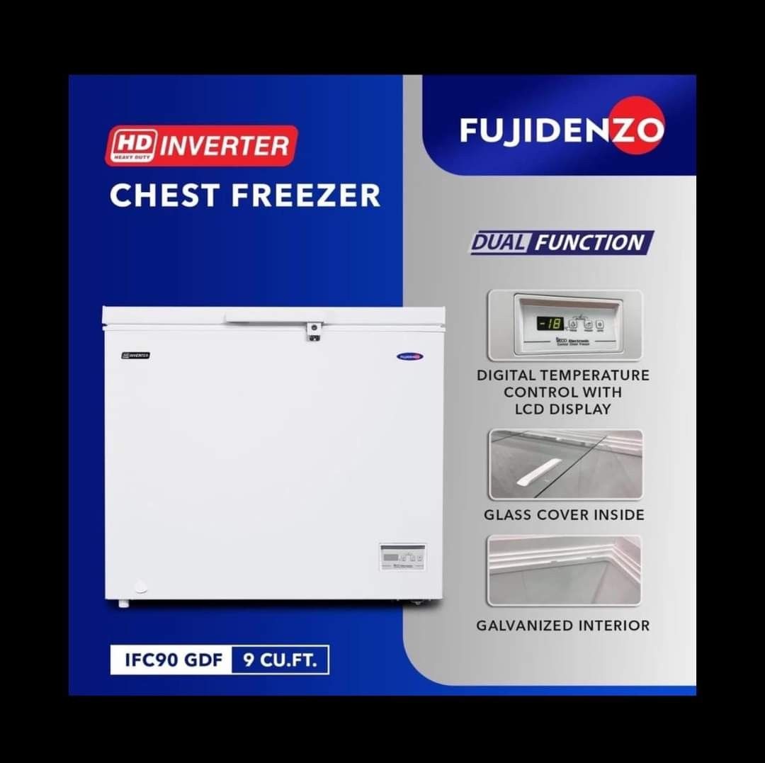 Fujidenzo 9 cu.ft HD Inverter Solid Top Chest Freezer IFC-90GDF (White), TV & Home Appliances ...