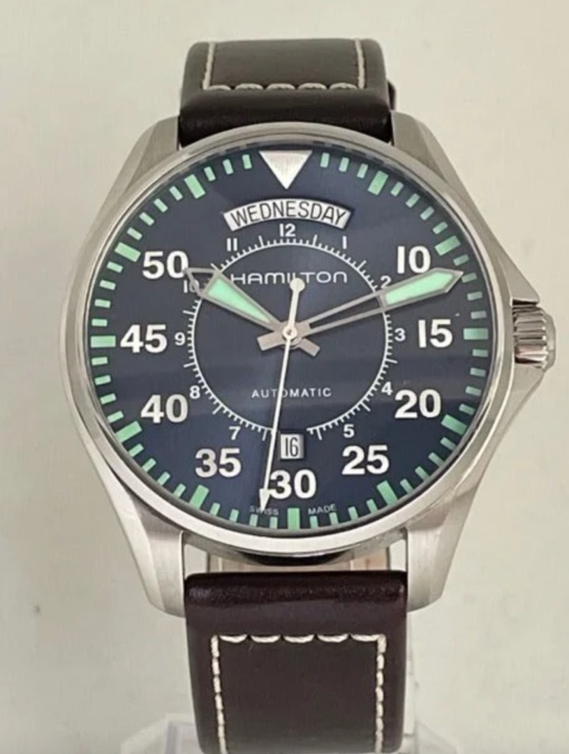 Hamilton Khaki Aviation Pilot Day Date Auto 42mm H64615545, Luxury ...