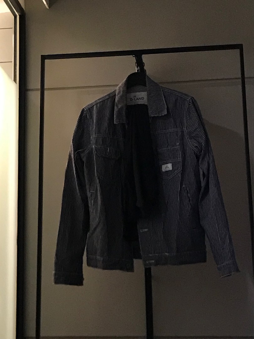 Korean oversized strip jacket, Women's Fashion, Coats, Jackets and ...