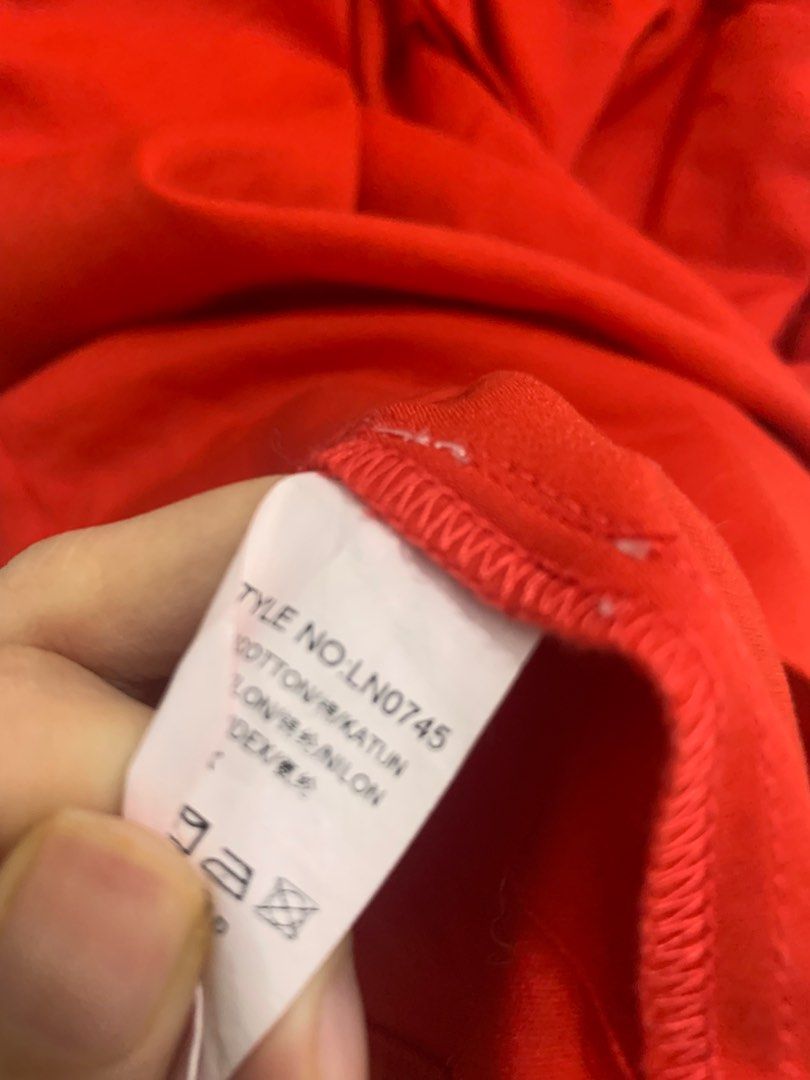 love bonito vermillion red Becky Elastic Belted Shirt Dress mini ribbon belt dress merah kerah ...