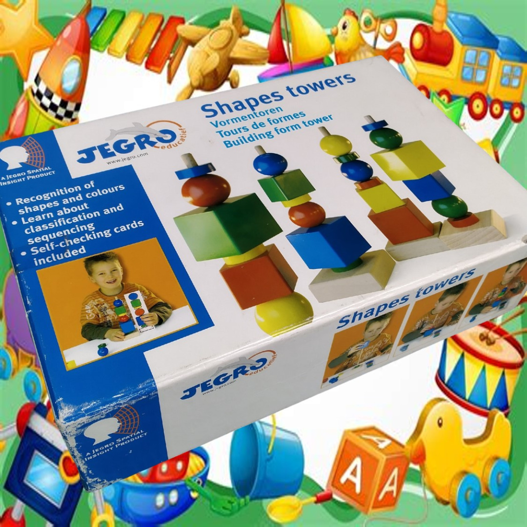 Mainan Edukasi Building Form Tower / Shapes Tower 56 Pcs + Check Sheet ...