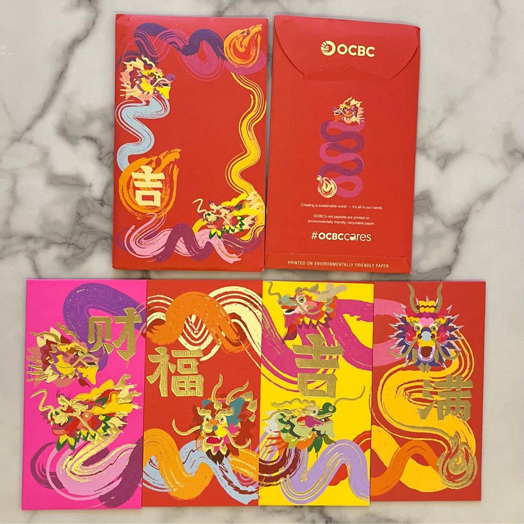 OCBC Angpow Angpau red packet 2024, Hobbies & Toys, Stationery & Craft ...