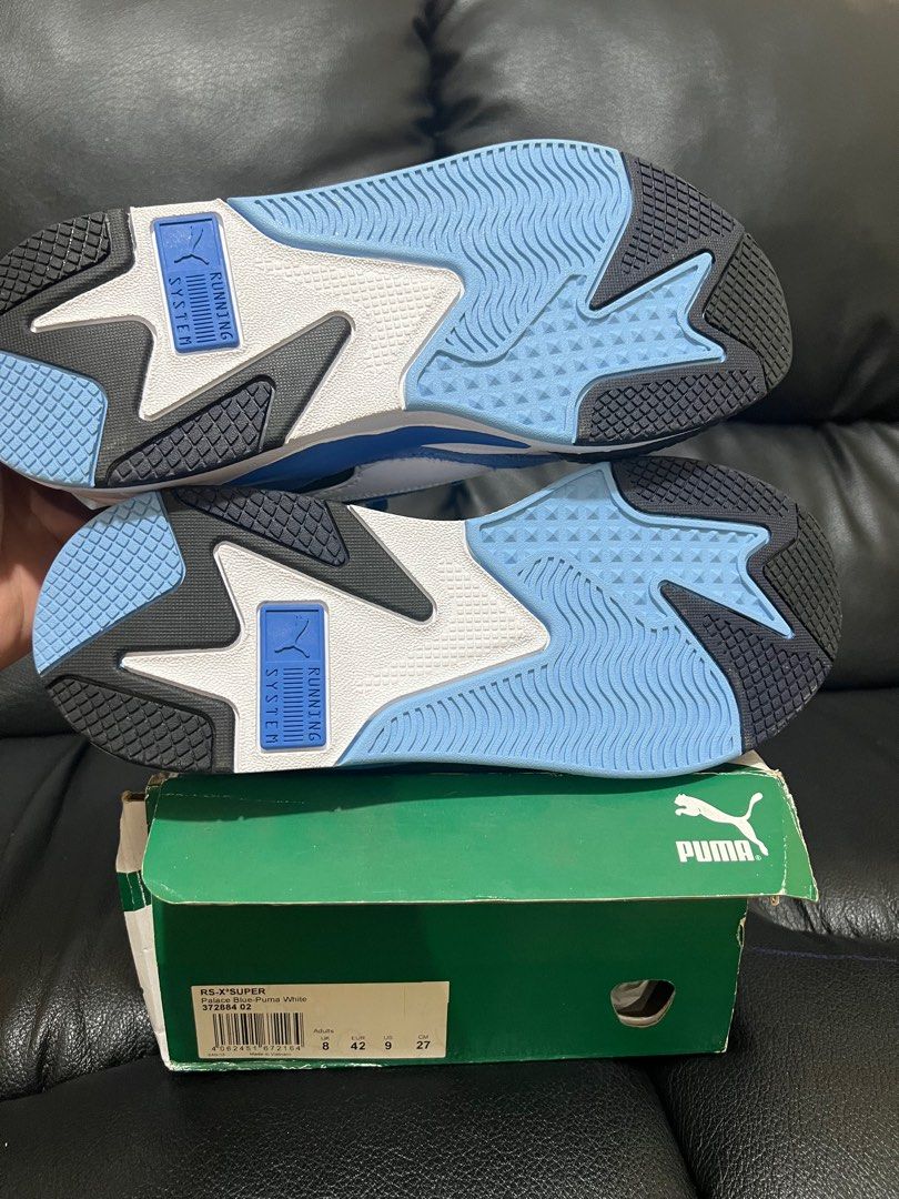 Sepatu Puma Rsx3 super biru putih (100% original), Fesyen Pria, Sepatu ...