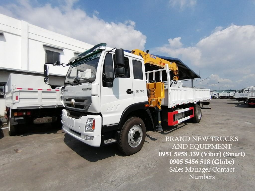 Sinotruk H5 6 wheeler cargo boom truck 5 tons 4x2 drive euro 2 190hp ...