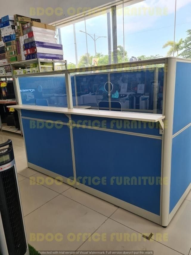 ticket booth partition with glass and fabric / office partition ...