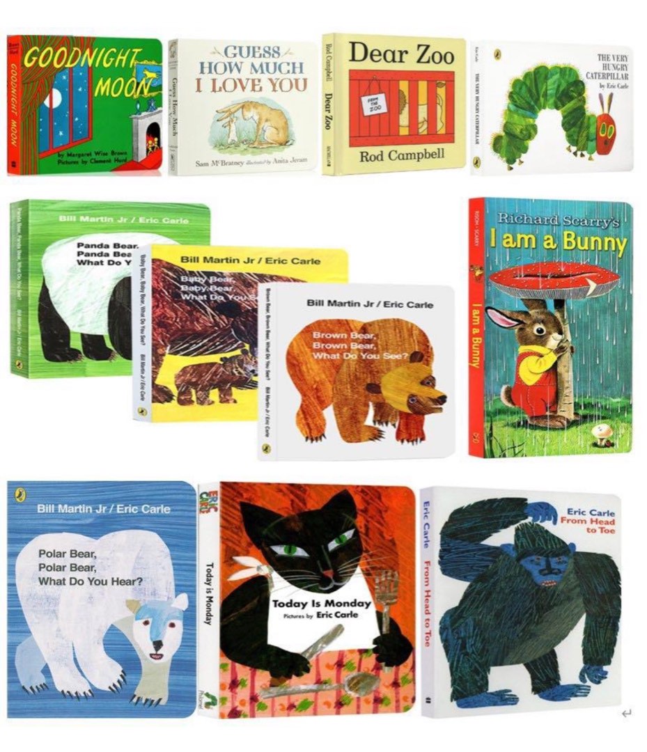 11 books Eric Carle Books brown bear cardboard, Hobbies & Toys, Books ...