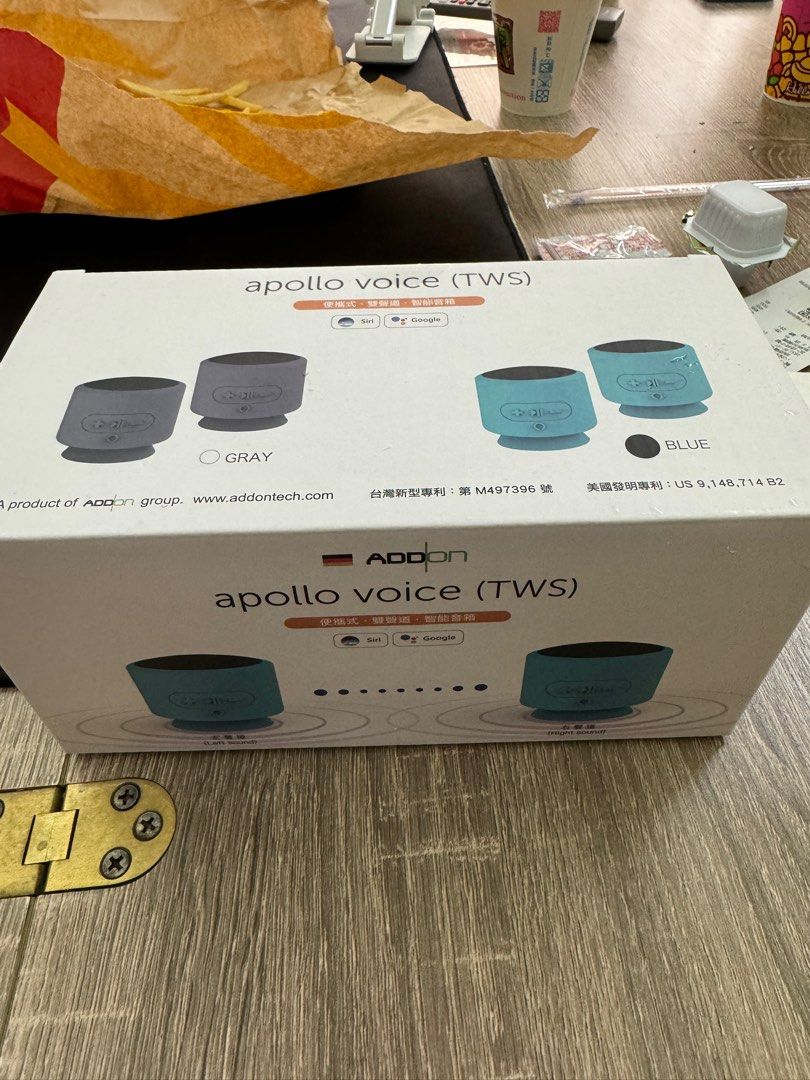 阿波羅 Apollo Voice 德國工藝 智能吸盤式藍芽串聯雙喇叭（2入）, 電腦及科技產品, 電腦周邊產品, 其他電腦及電子周邊產品在旋轉拍賣