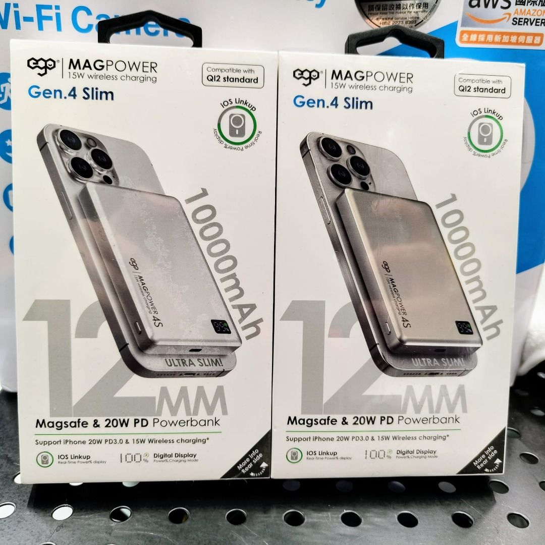 ＜荃灣門市現貨＞全新行貨 EGO MAGPOWER Gen.4S 10000mAh magsafe 移動電源 QI2 LED電量充電狀況顯示 ...