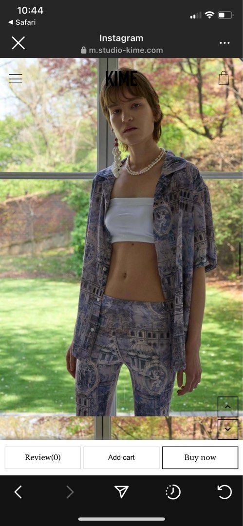 韓國設計師品牌 KIME 宮廷風印花喇叭褲（韓代josui購入）, 她的時尚, 褲＆裙, 牛仔褲、緊身褲在旋轉拍賣