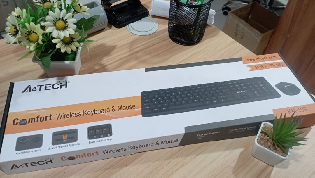 A4TECH KM-100 COMFORT COMBO WIRELESS KEYBOARD AND MOUSE, Computers ...