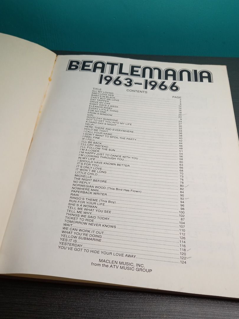 Beatlemania Book 1963-1966 Vol.1 Beatles Songbook, Hobbies & Toys ...