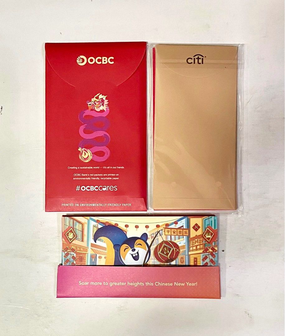 BNIP 2024 DBS POSB Citibank OCBC CNY Red Packet Ang Bao Ang Pow Hong ...