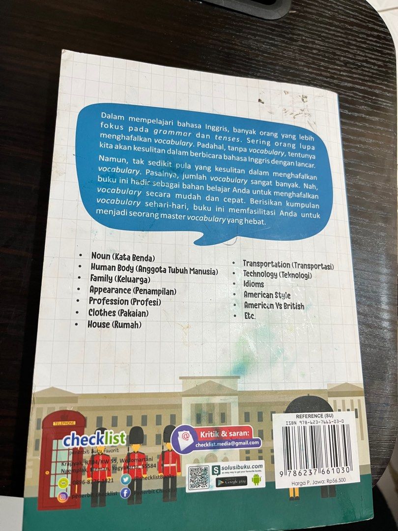 Buku simple vocabulary bahasa inggris, Buku & Alat Tulis, Buku ...