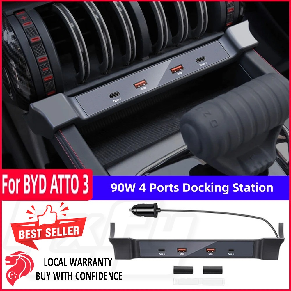 BYD ATTO 3 90W Car Charger Center Console Type C USB adapter central ...