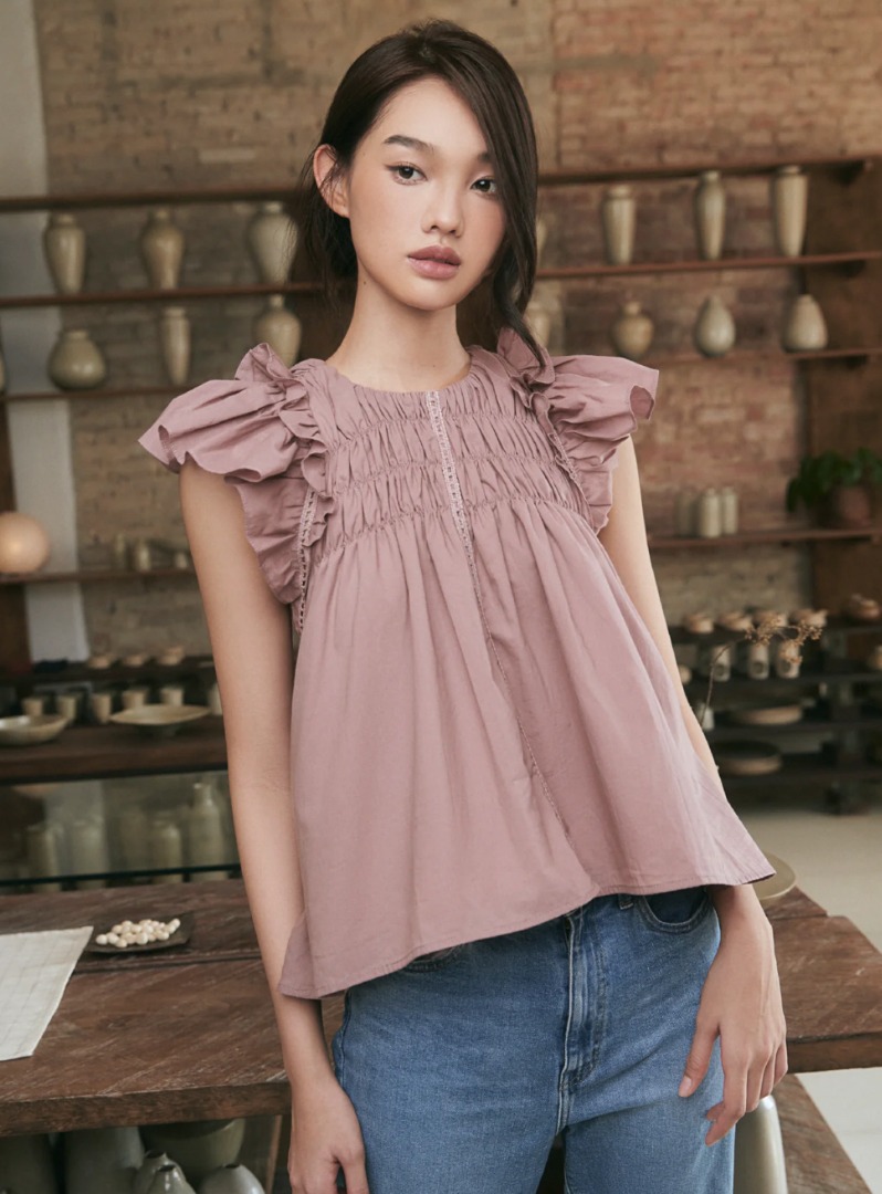 Caramel monster Tabitha Old Rose top, Women's Fashion, Tops, Blouses on ...