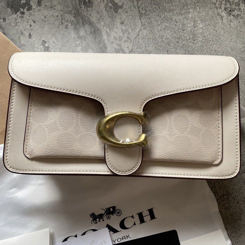 Coach Tabby 26 Shoulder Bag White Signature, Barang Mewah, Tas & Dompet ...